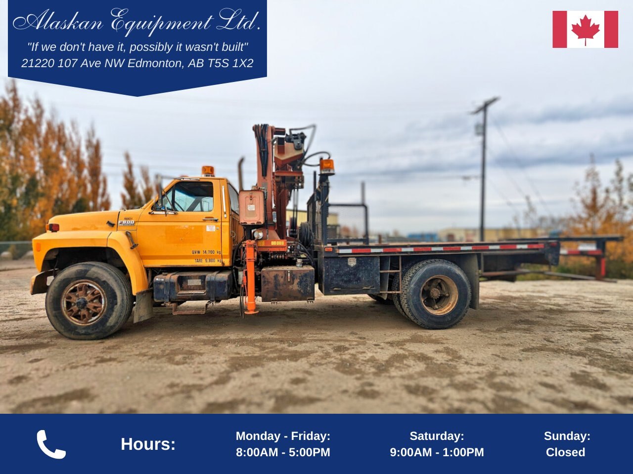 1993 Ford F800 S/A Ferrari 147 Picker Deck Truck | S3-6760 | Alaskan ...