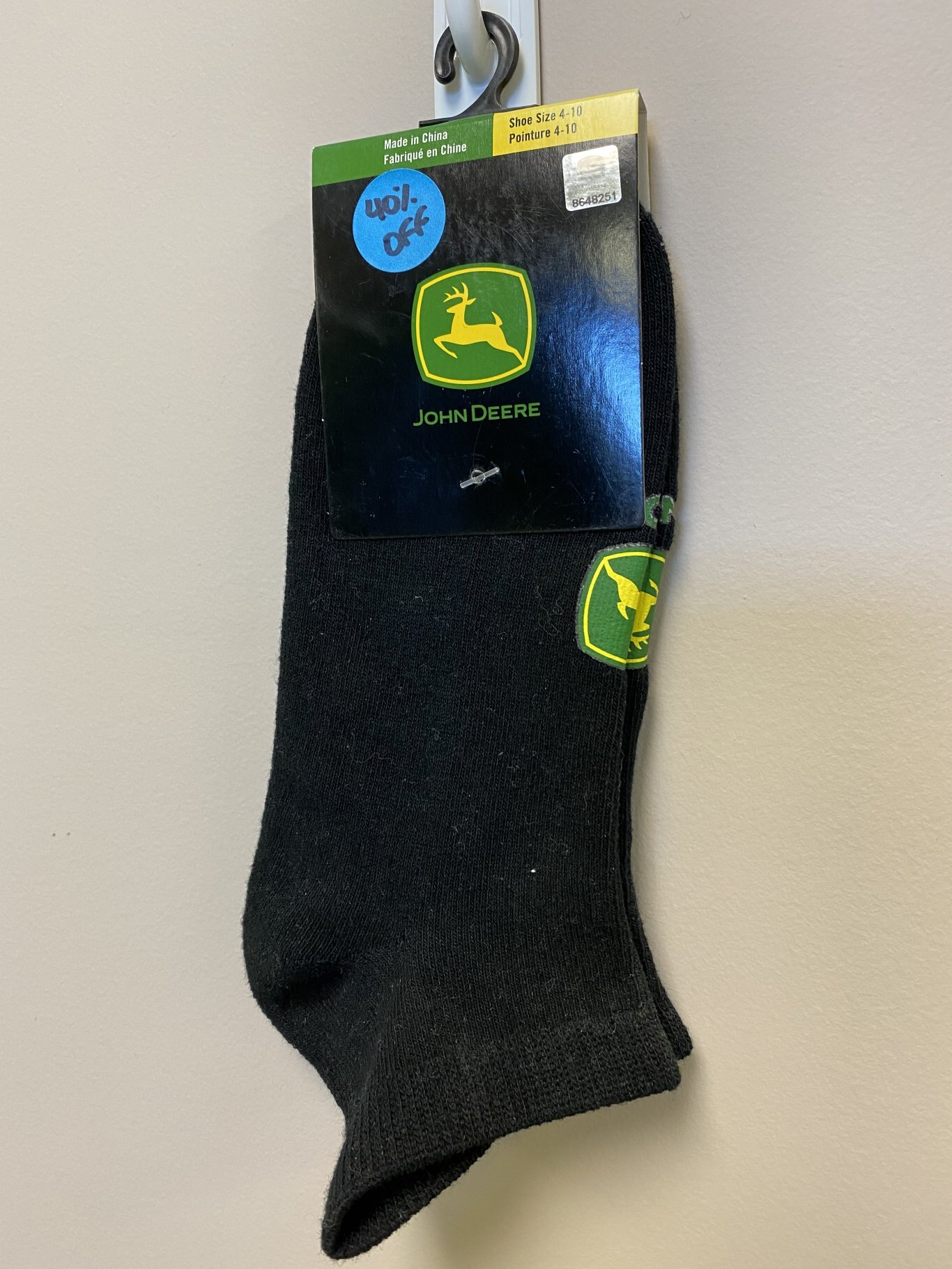 John Deere Black Socks