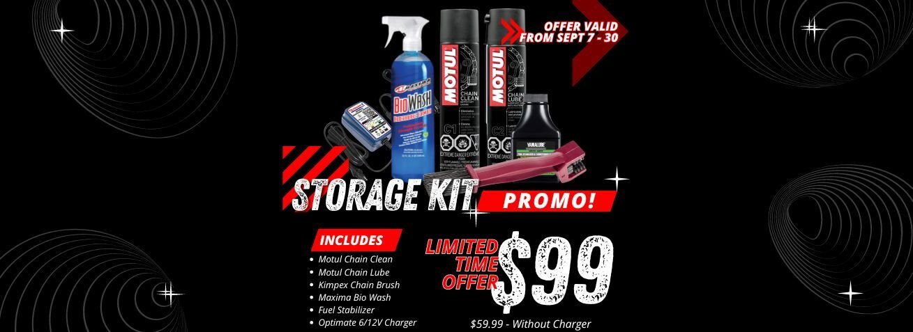 MOTORCYCLE STORAGE KIT PROMO WITH CHARGER | STORAGE KIT PROMO | Home ...
