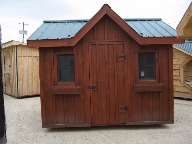 10x10 Outdoor Shed, stained with dormer | MS-10X10SH-DORMER/FLOWER ...