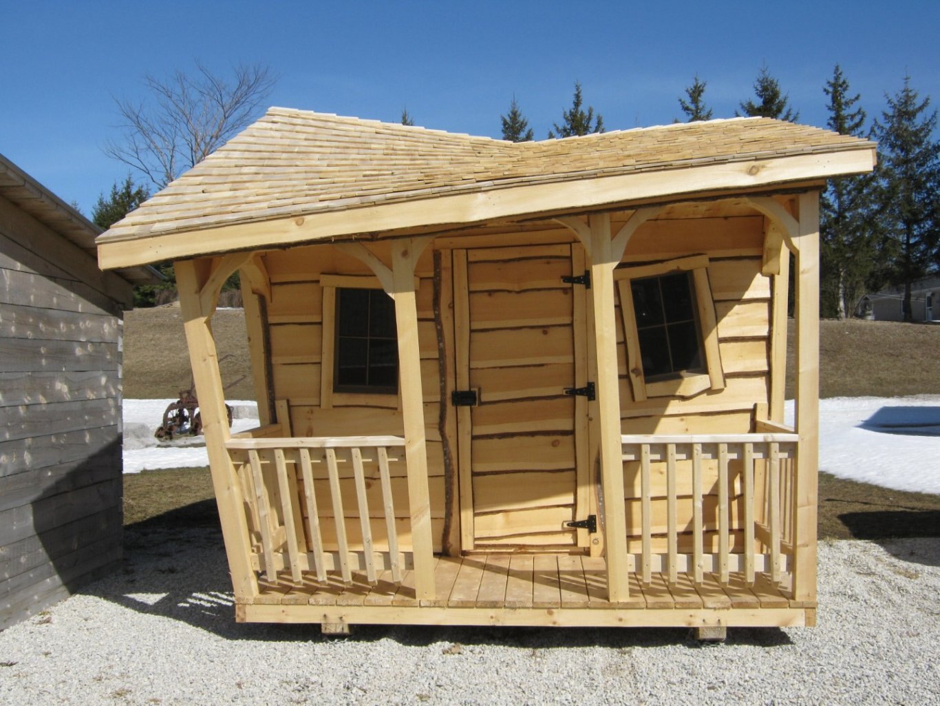 10x12 Crooked Shed with Porch & Railing | MS-10X12CROOKEDSH-PORCH ...