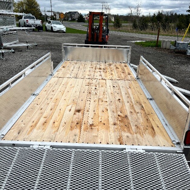 Aluminum 7x16 Tandem Axle Side load ATV Trailer with rear Byfold